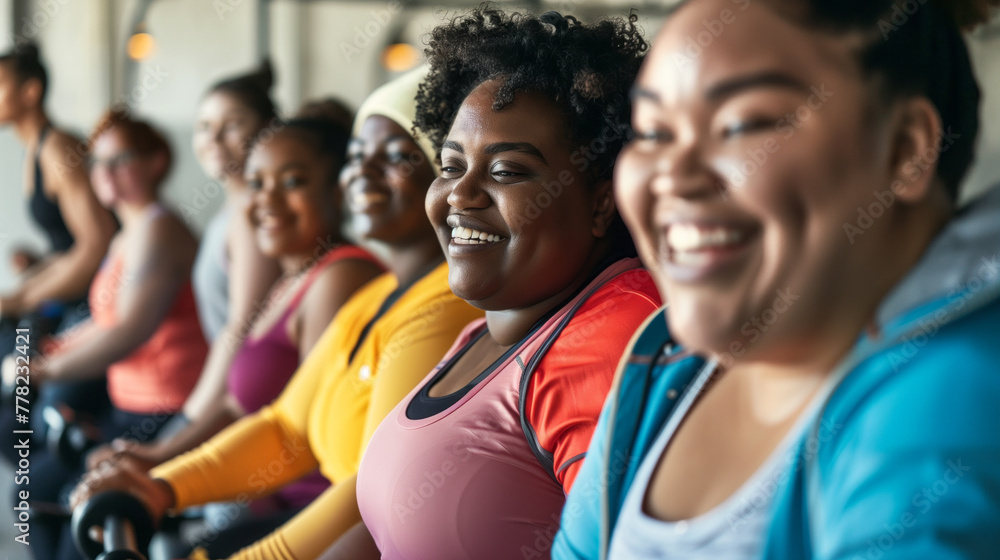 Inclusive Fitness Class, Diverse Individuals of Various Body Shapes and ...