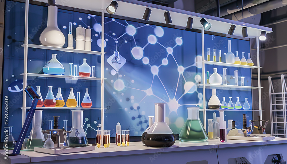 Science Lab Talk Show Set: Laboratory-inspired set with scientific ...