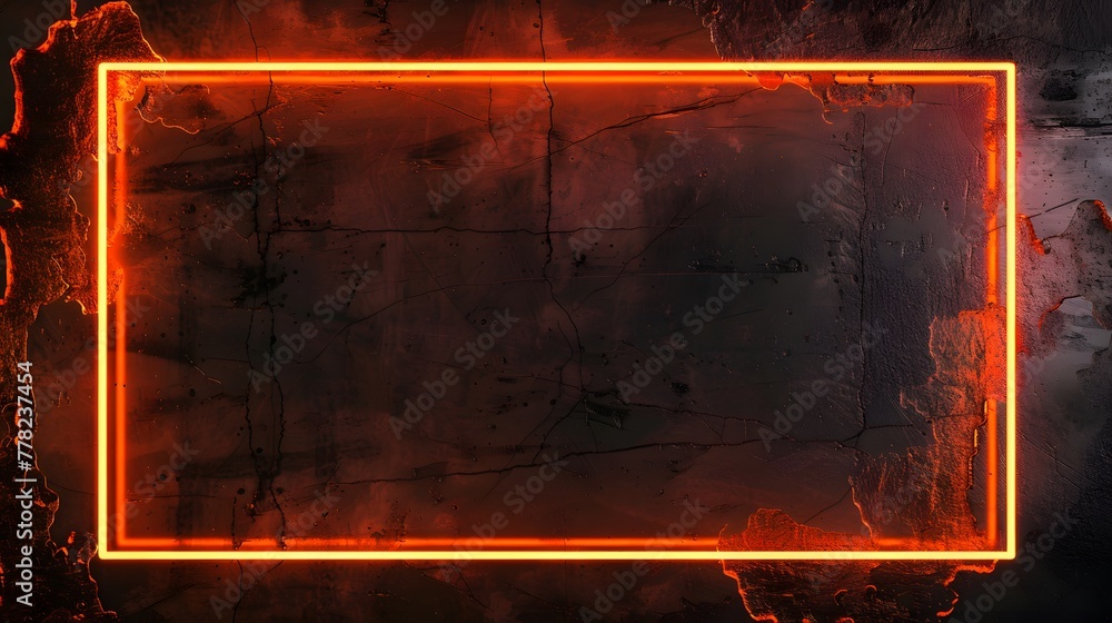 Edgy black and orange live stream overlay video screen interface frame ...