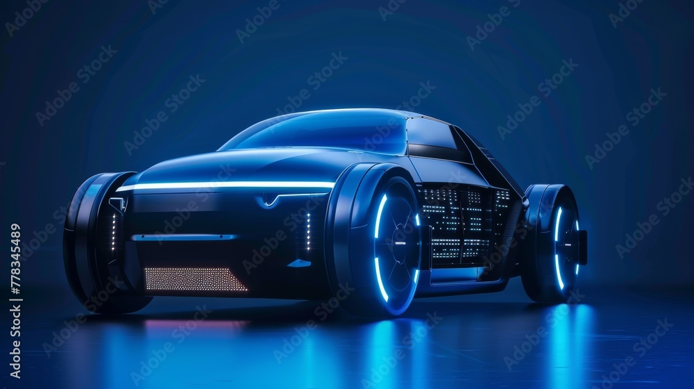 The autonomous self-driving electric car shown in this image has Lidar ...