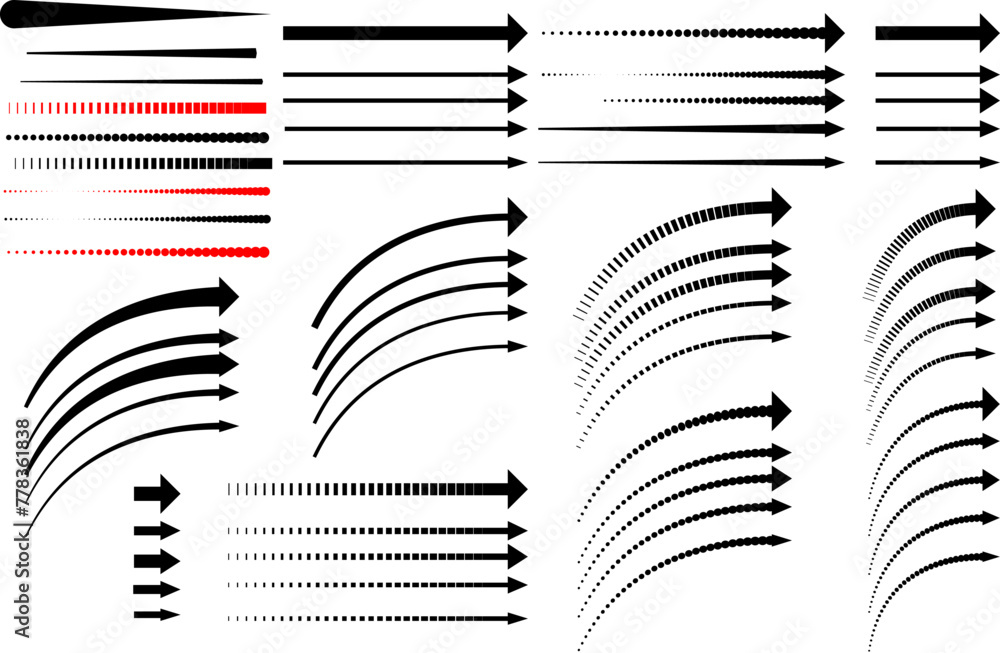 stylized arrows of various shapes and sizes for decoration and ...
