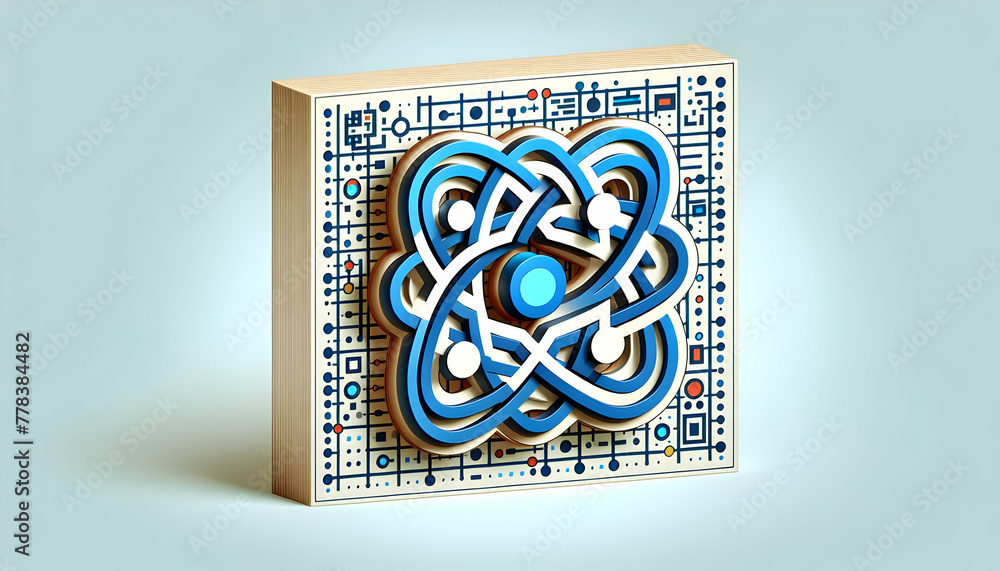 3d flat icon as Quantum Grid A grid layout with quantum computing ...