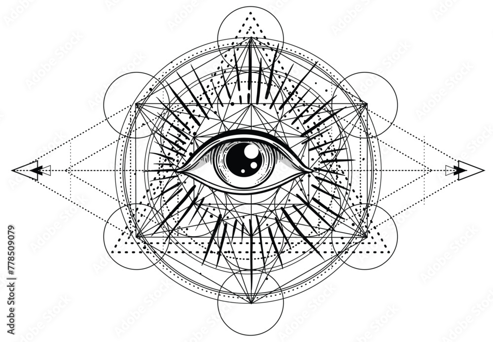 Metatron Cube. Moon pagan Wicca moon goddess symbol. Three-faced ...