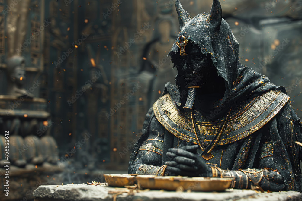 Noble Osiris, the god of the afterlife, presides over the weighing of ...