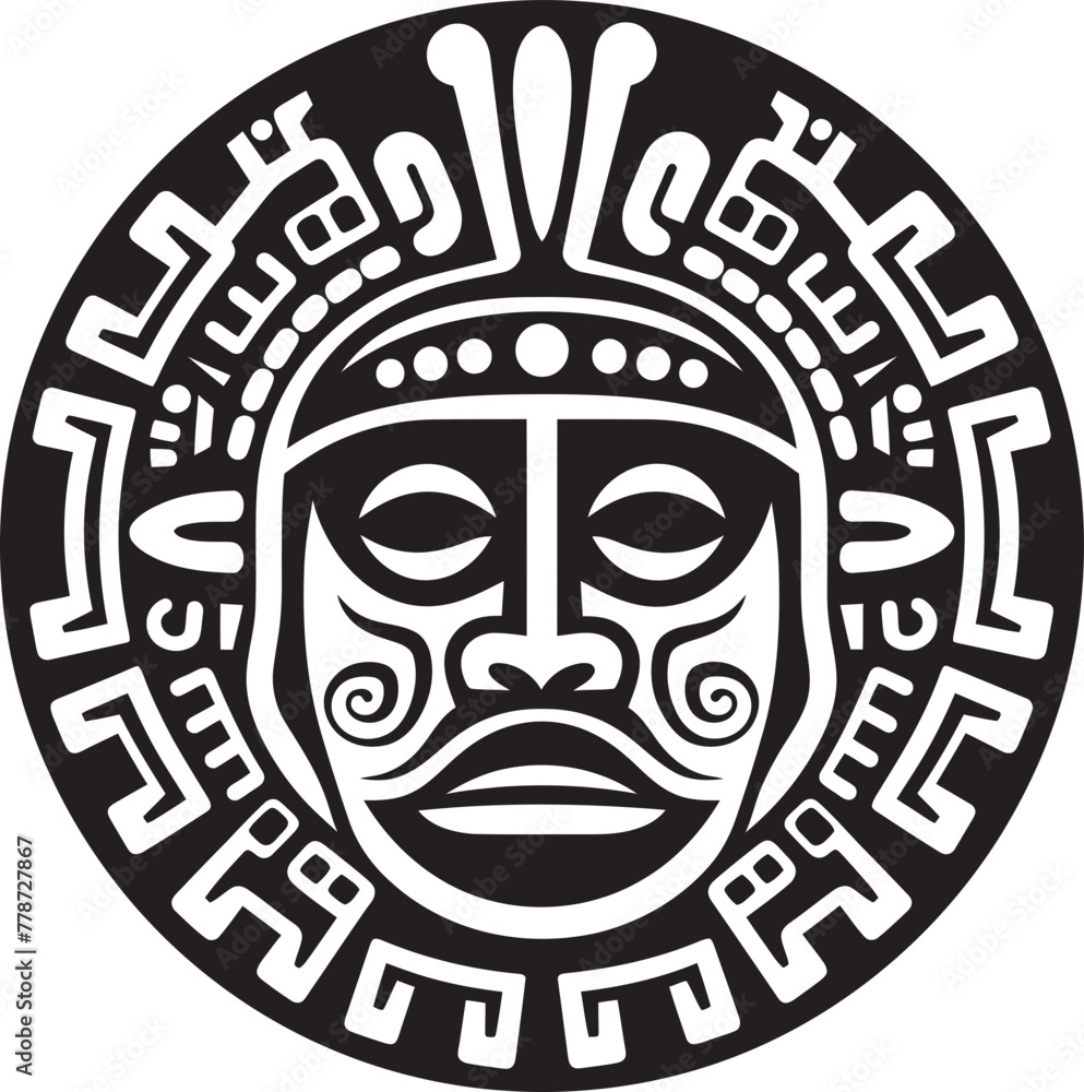 Mixtec Heritage Emblem Pre Hispanic Logo Icon Taino Legacy Crest Pre ...