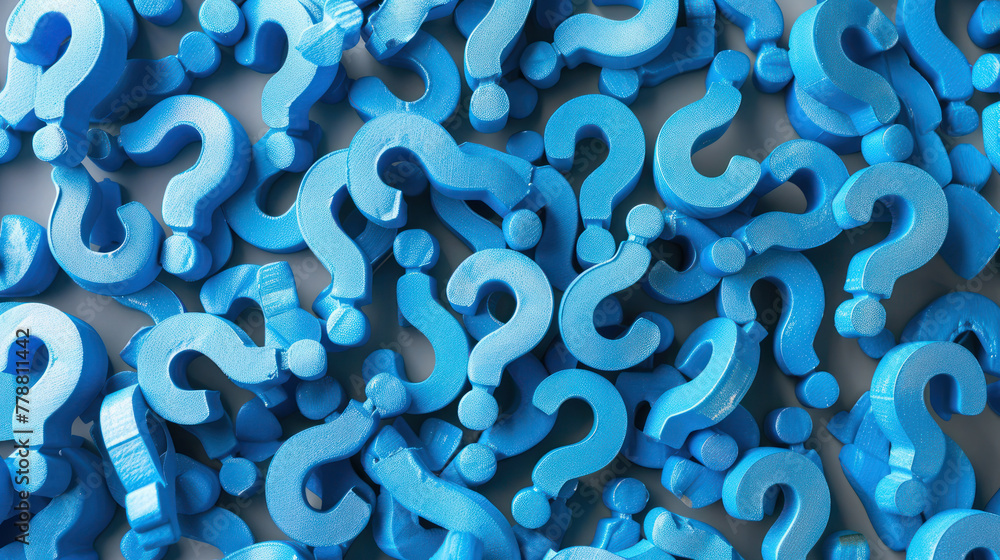 Blue Question Marks on Table Stock Illustration | Adobe Stock