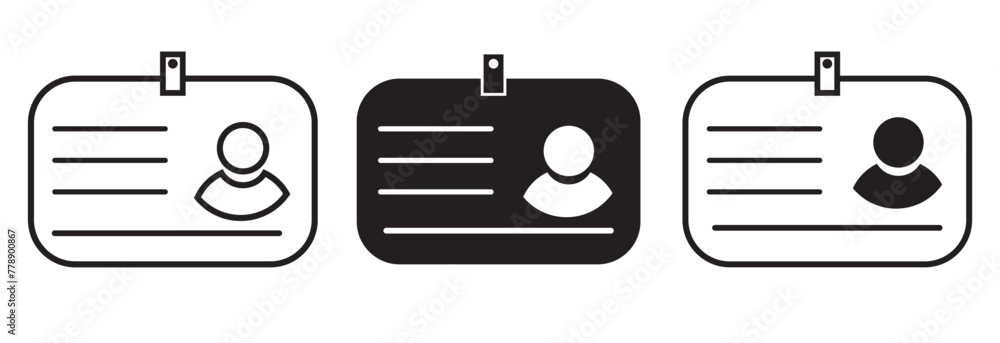 Image vectorielle Stock ID Card icon set. ID Card icon collection ...