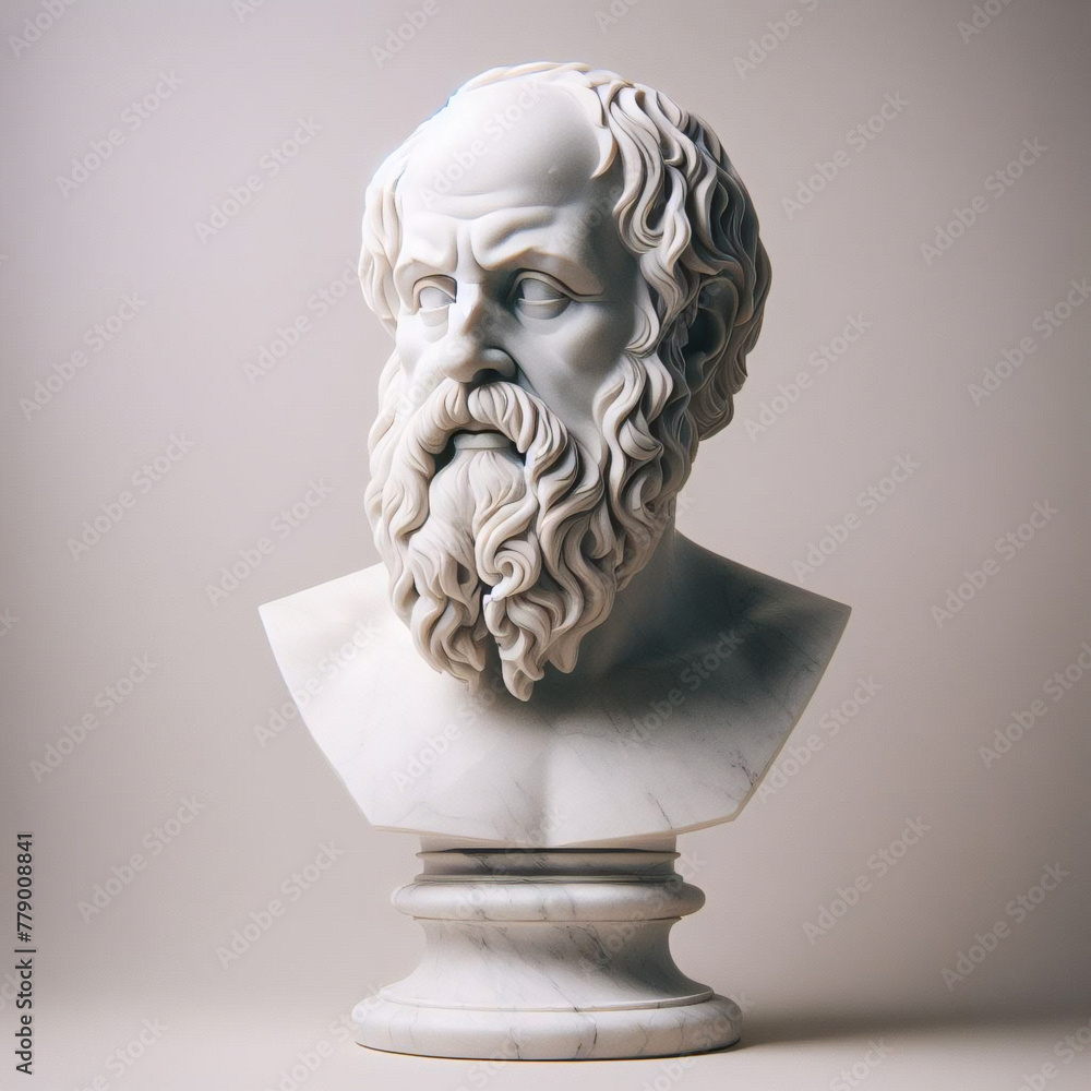 Marble statue of the Great ancient Greek philosopher Socrates Stock ...