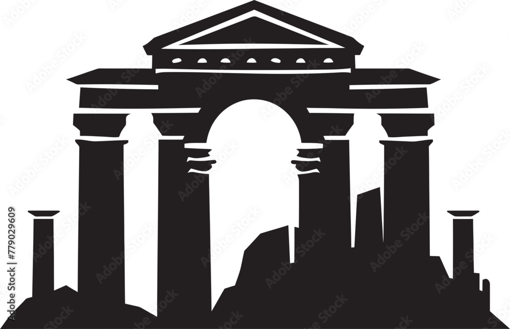 Icons of Ancient Greek Architecture Reimagined in Vector Vector Logos Paying Homage to Ancient ...
