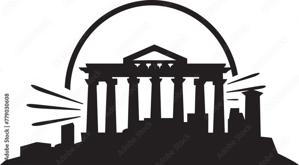 Greek Architectural Heritage Logos in Vector Inspiring Symbolism Vector ...