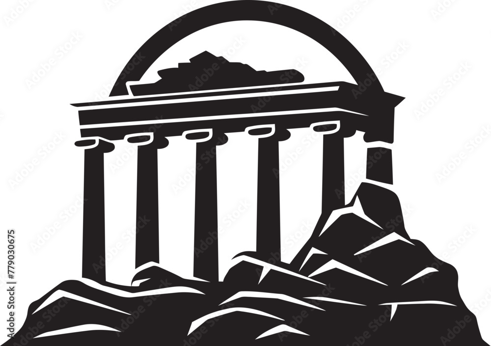 Vector Depictions of Greek Architectural Marvels Legacy Embodied Greek ...
