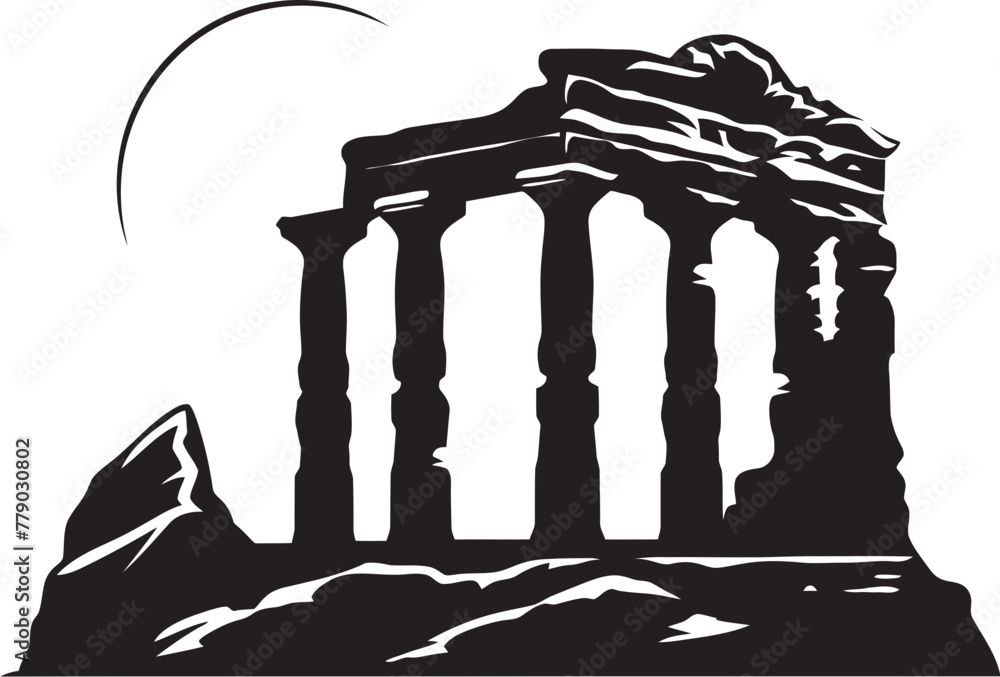 Vector Graphics of Ancient Greek Architecture Emblematic Symbols Ancient Greek Architectural ...