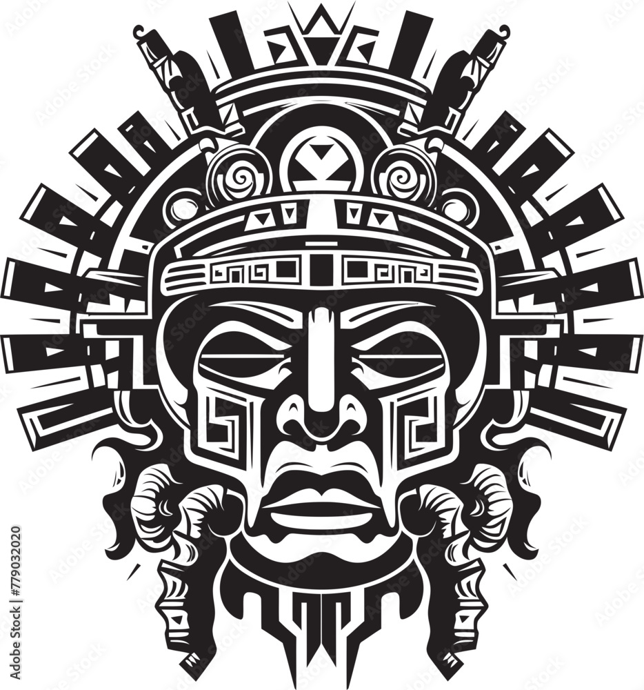 Legacy of Aztec Culture Iconic Vector Logos Vector Designs Inspired by ...