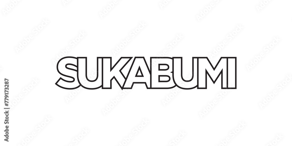 Sukabumi in the Indonesia emblem. The design features a geometric style ...