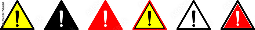 Attention caution danger sign, Exclamation mark sign, Triangular ...