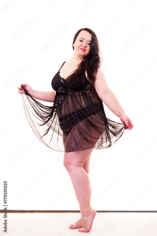 Full Body Of Fat Mature Woman In Lingerie Stock Photo Adobe Stock