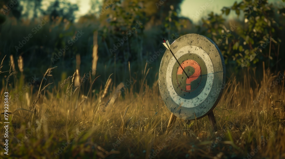 Arrow With Question Mark in Field Stock Illustration | Adobe Stock