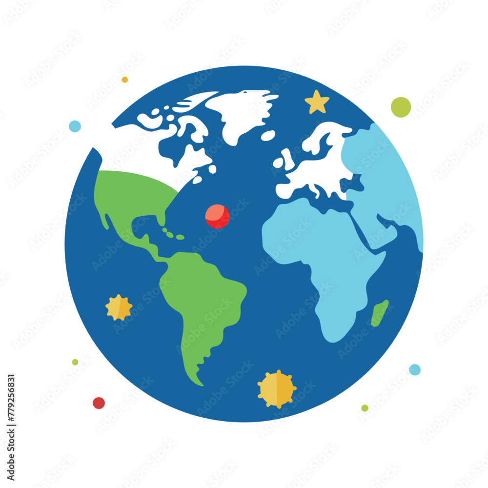 Earth globe in modern designs and map of the continents of the world ...