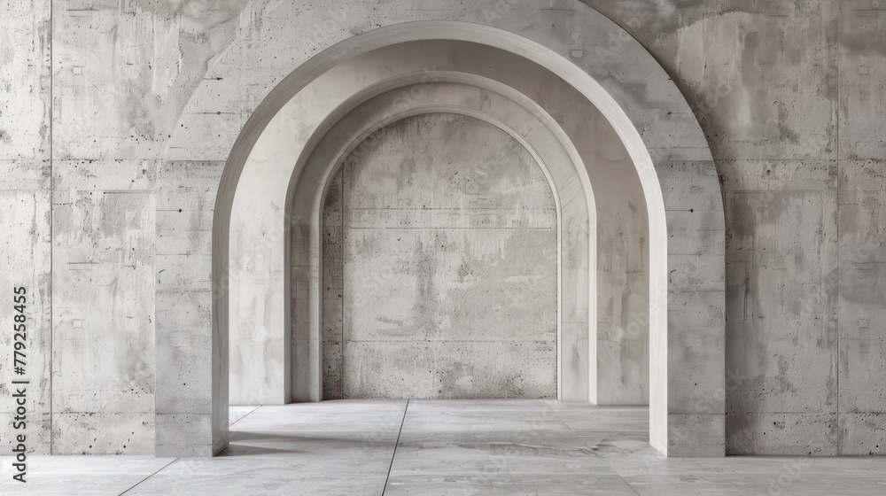 A modern minimalist concrete architecture design featuring sequential ...