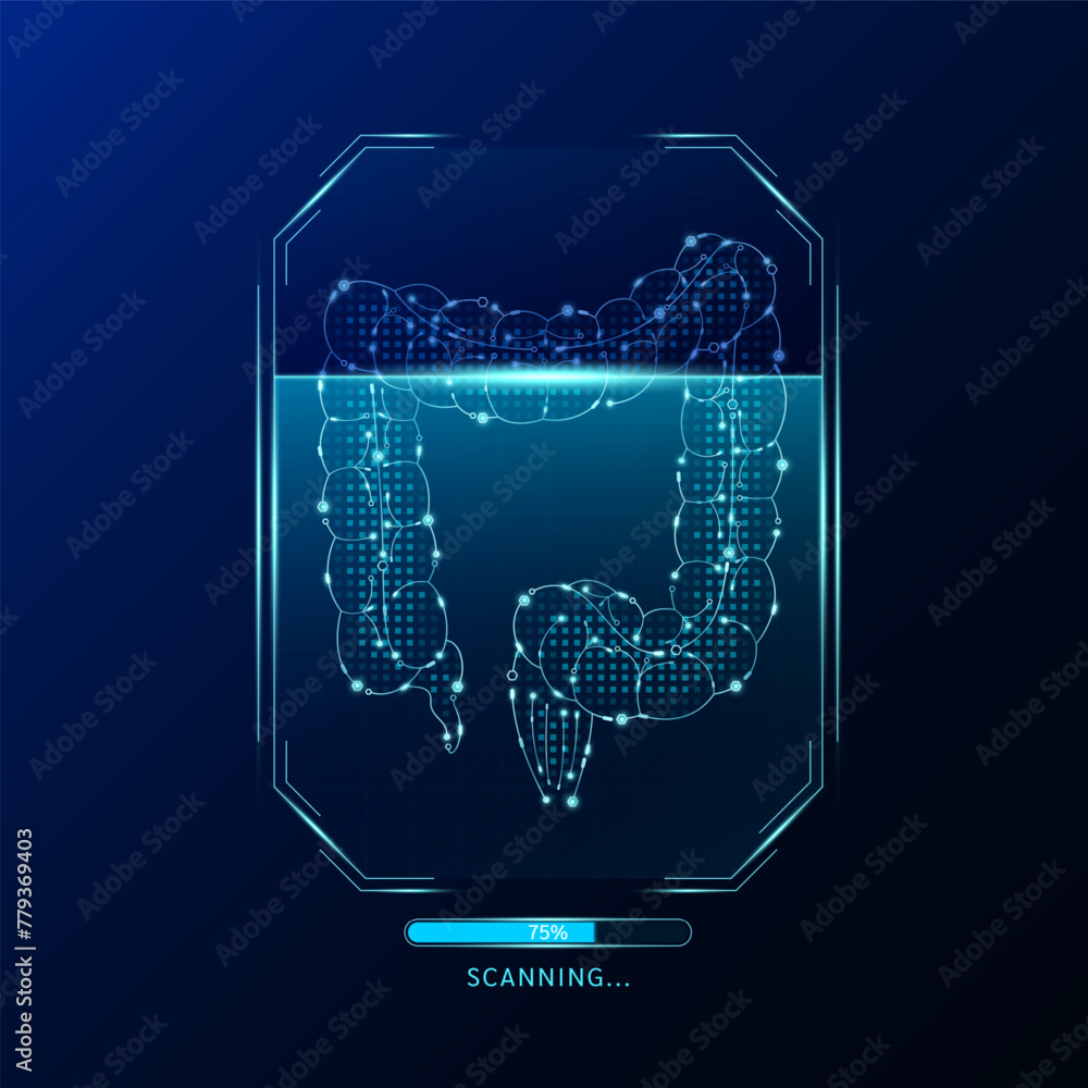 Intestine scanning radar screen. Medical technology health care ...