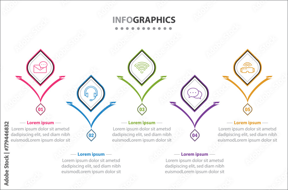 Vector Infographic design with icons. process diagram, flow chart, info ...