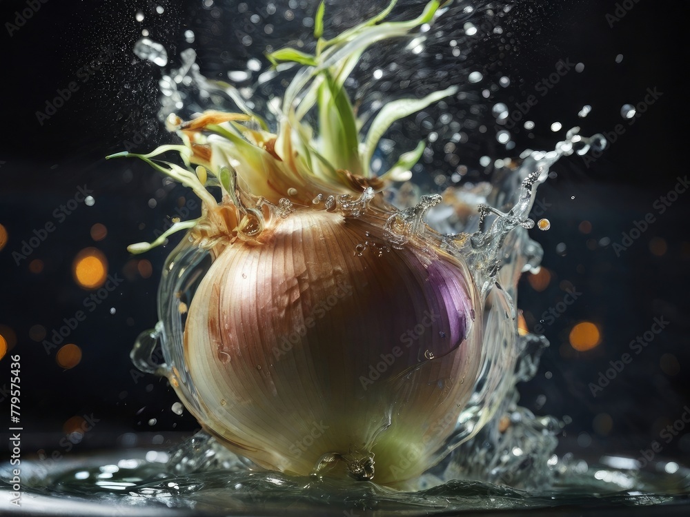 onion in water splash Stock Illustration | Adobe Stock