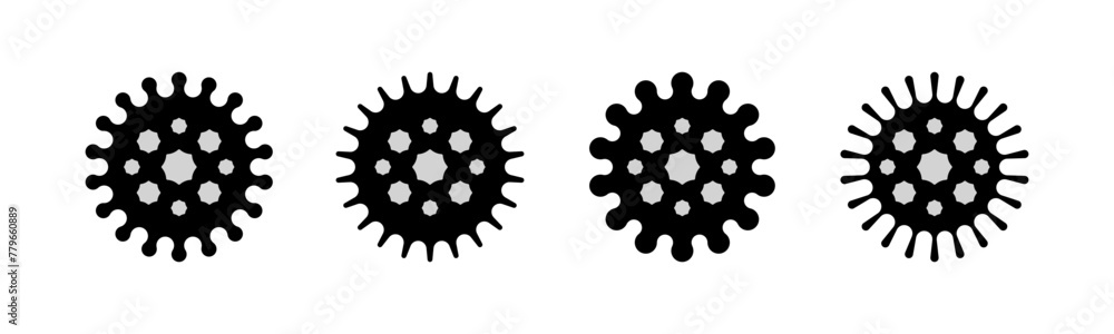 Collection of isolated viruses on a transparent background – Set of ...