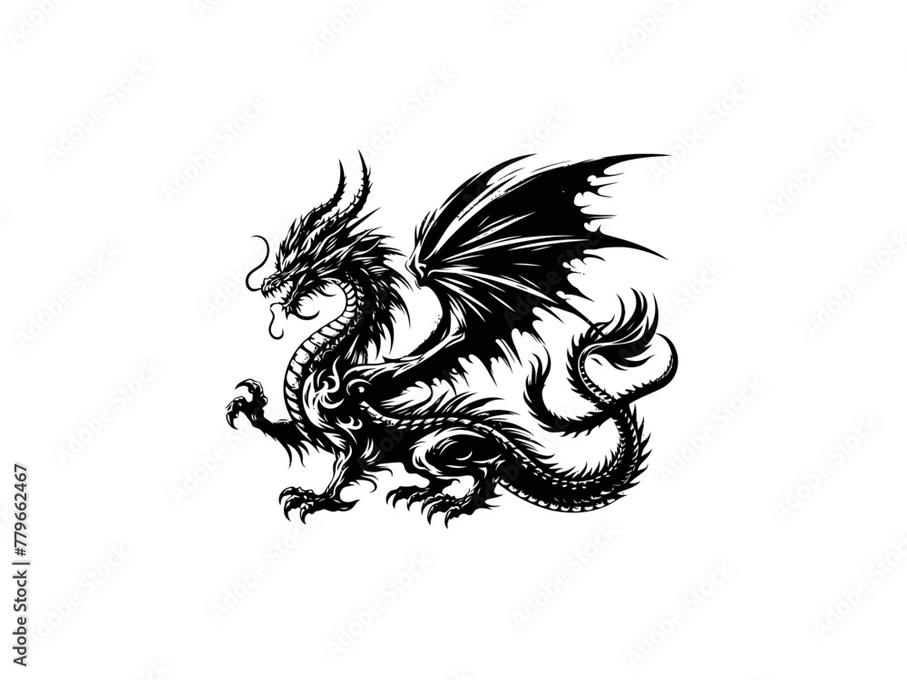 Majestic Myth: Dragon Vector Clipart for Legendary Design Stock Vector | Adobe Stock