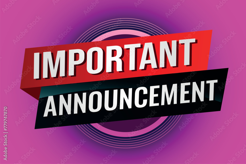 important announcement poster banner graphic design icon logo sign ...
