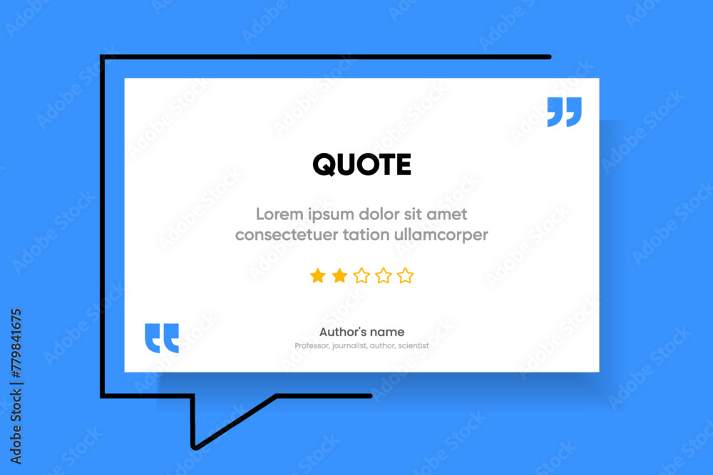 3D bubble testimonial banner, quote, infographic. Social media post ...