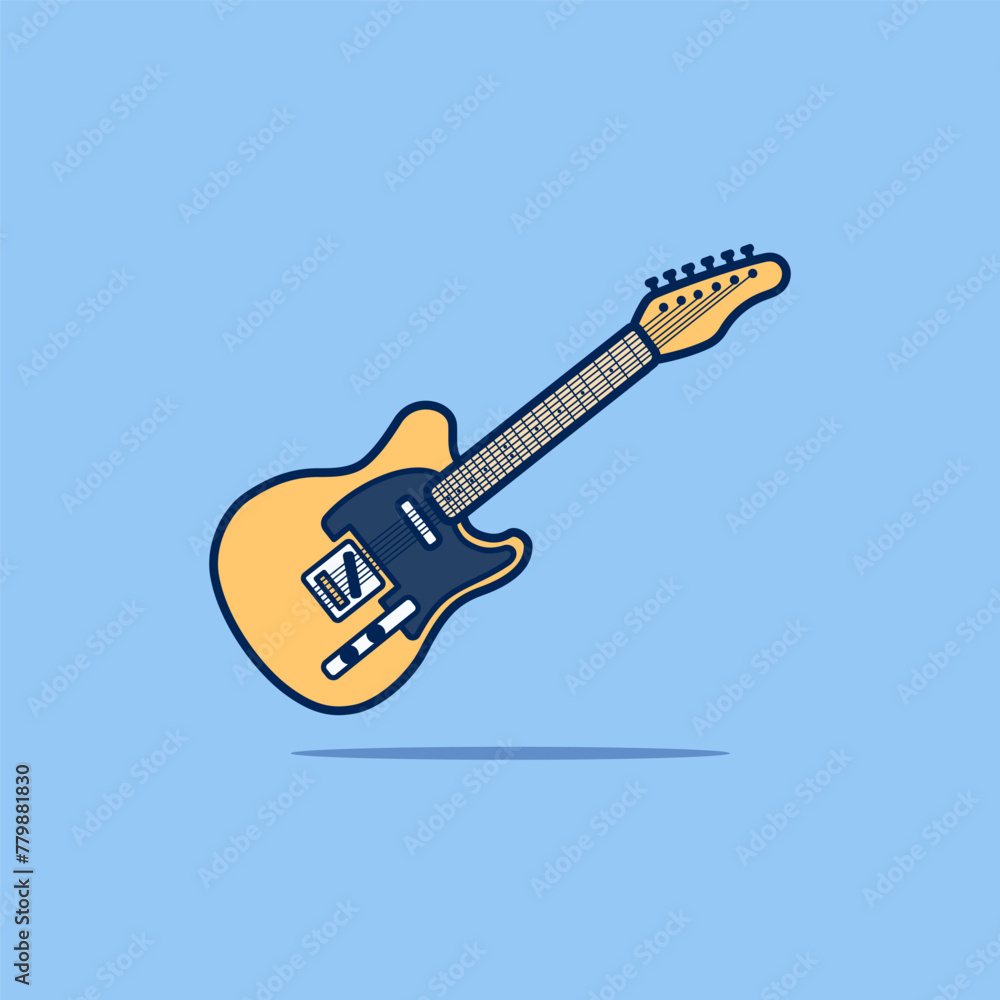 Telecaster Guitar Cartoon Stock Vector | Adobe Stock