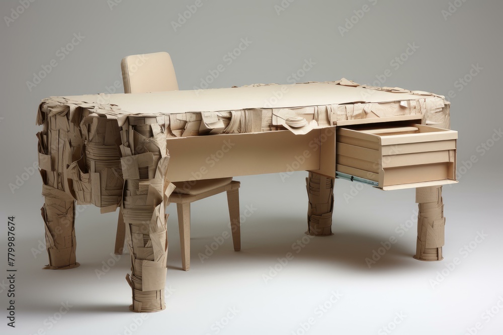 Organized Stack paper office. Data desk report. Generate AI Stock Photo ...
