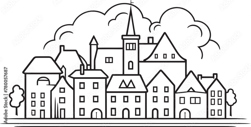 Skyline Serenity: Vector Icon of Clean Townscape Metropolitan Mirage ...