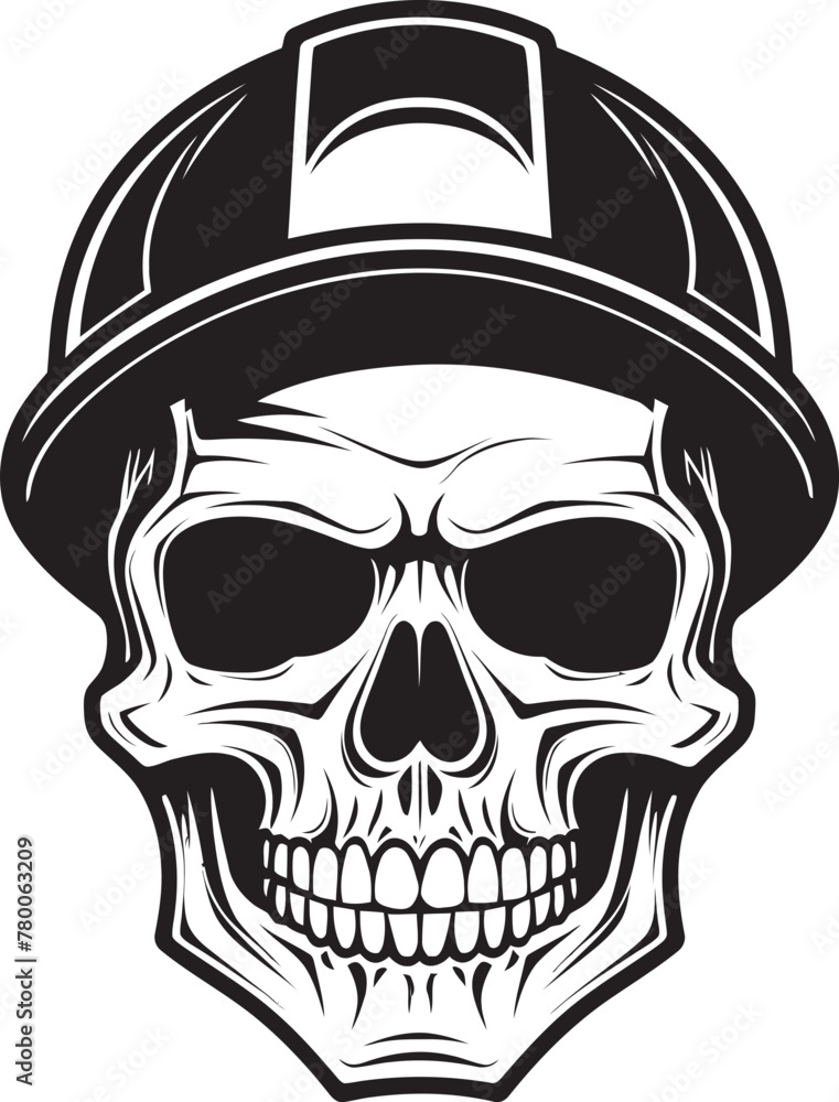 Construction Warden: Vector Logo Design for Site Safety Skull Engineer ...