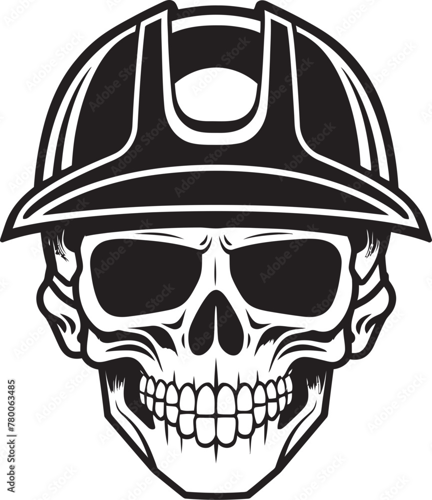 Construction Sentinel: Iconic Helmet-Wearing Skull Graphics Skull ...
