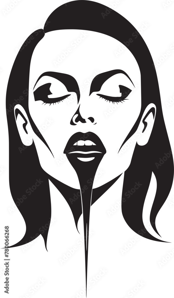 Mystical Muse: Vector Logo of Veiled Vampire Face Enigmatic Elegance ...