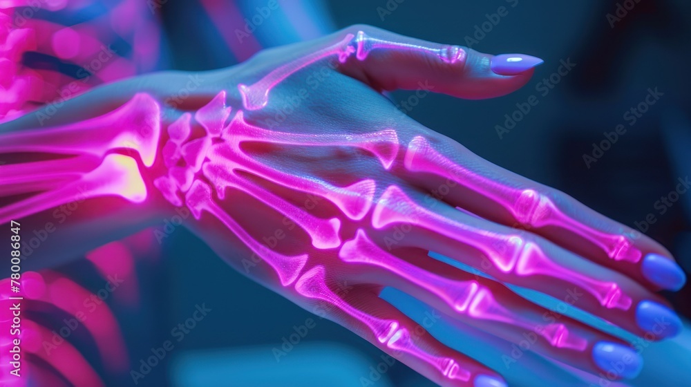 X-ray view presenting hand pain, aiding in the diagnosis and treatment ...