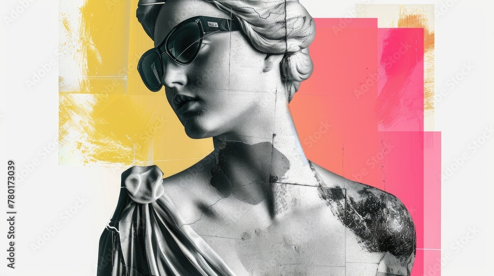 Venera statue collage: modern art featuring contemporary ...