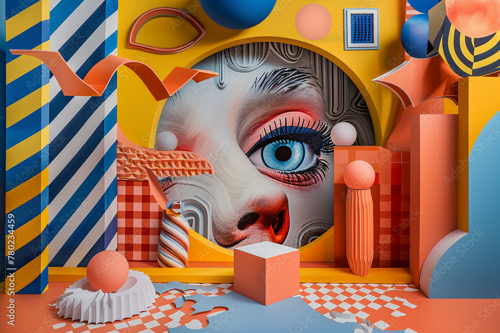 Craft a background that pays homage to art movements like surrealism or ...