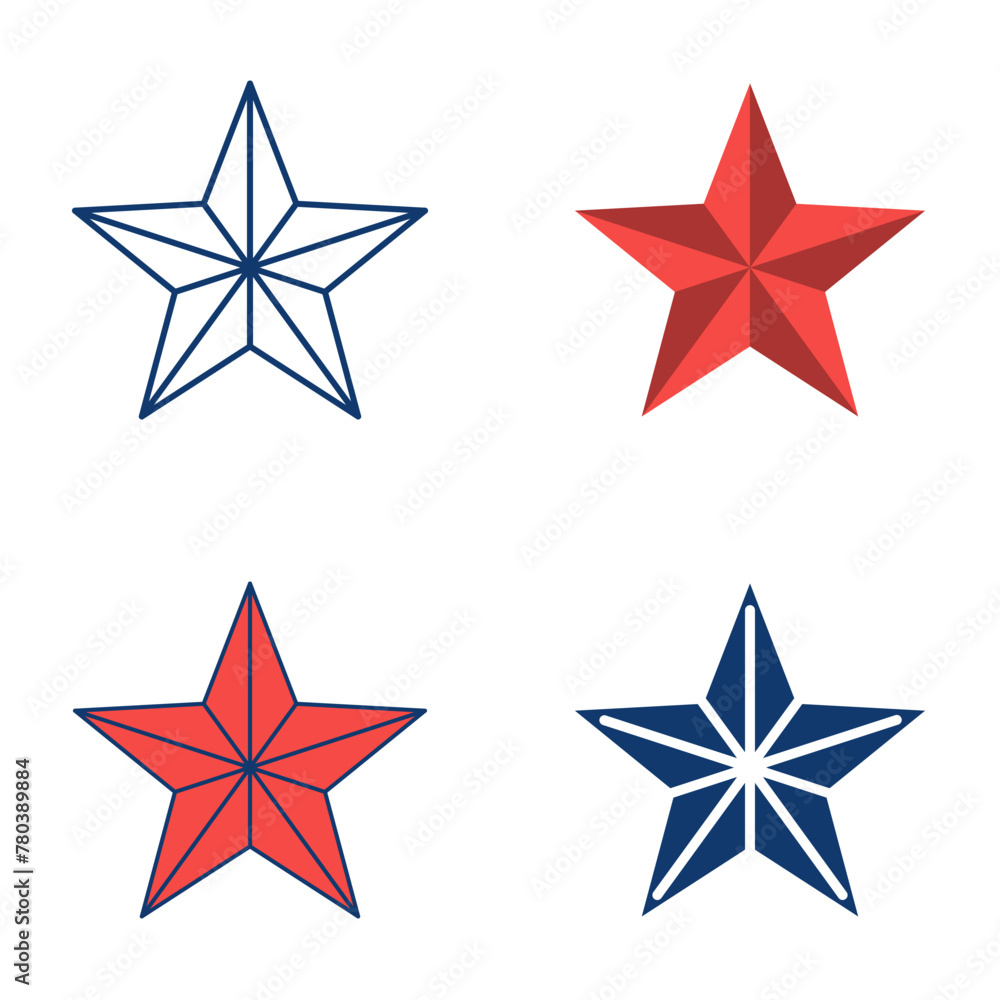 Soviet red star icon set Stock Vector | Adobe Stock