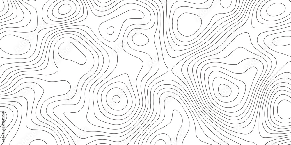 Topographic map curves geographic line map pattern .panorama view black ...