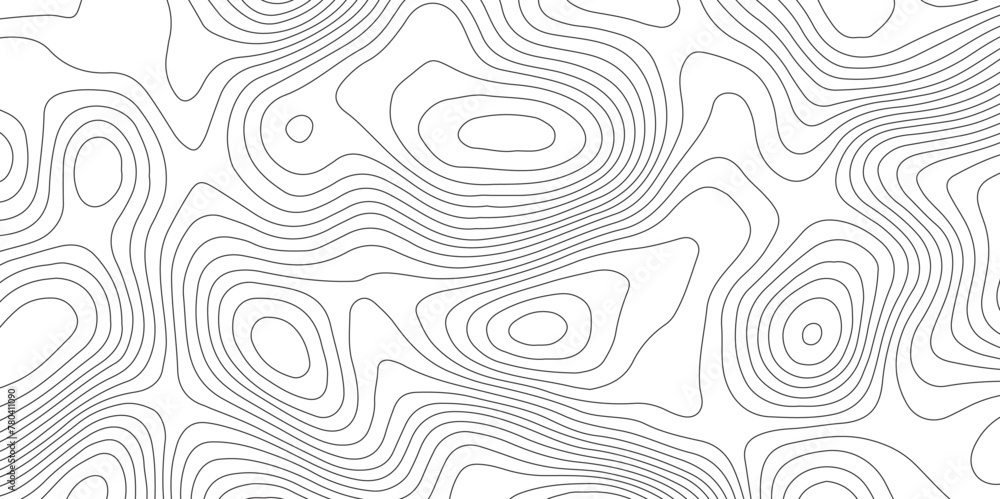 Topographic map curves geographic line map pattern .panorama view black ...