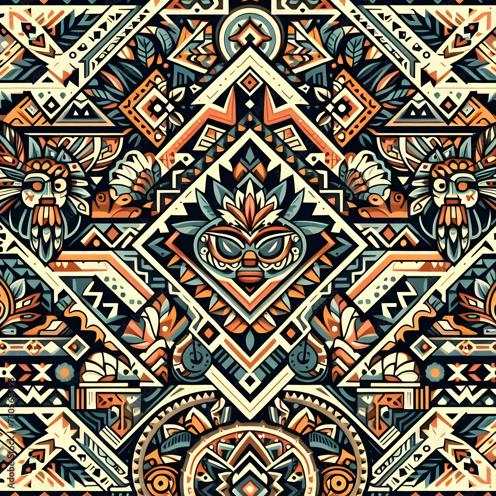 Seamless Ethic Pattern Tribal Motifs Inspired by African and Nomadic ...