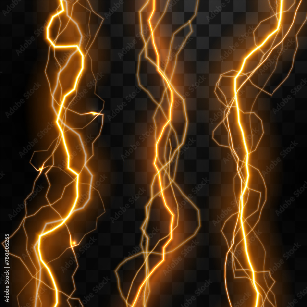 Vector glowing light lines. Neon light, light effect png. Golden line ...