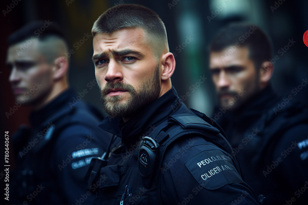 Fictional person Police man woman made with Ai generative technology ...