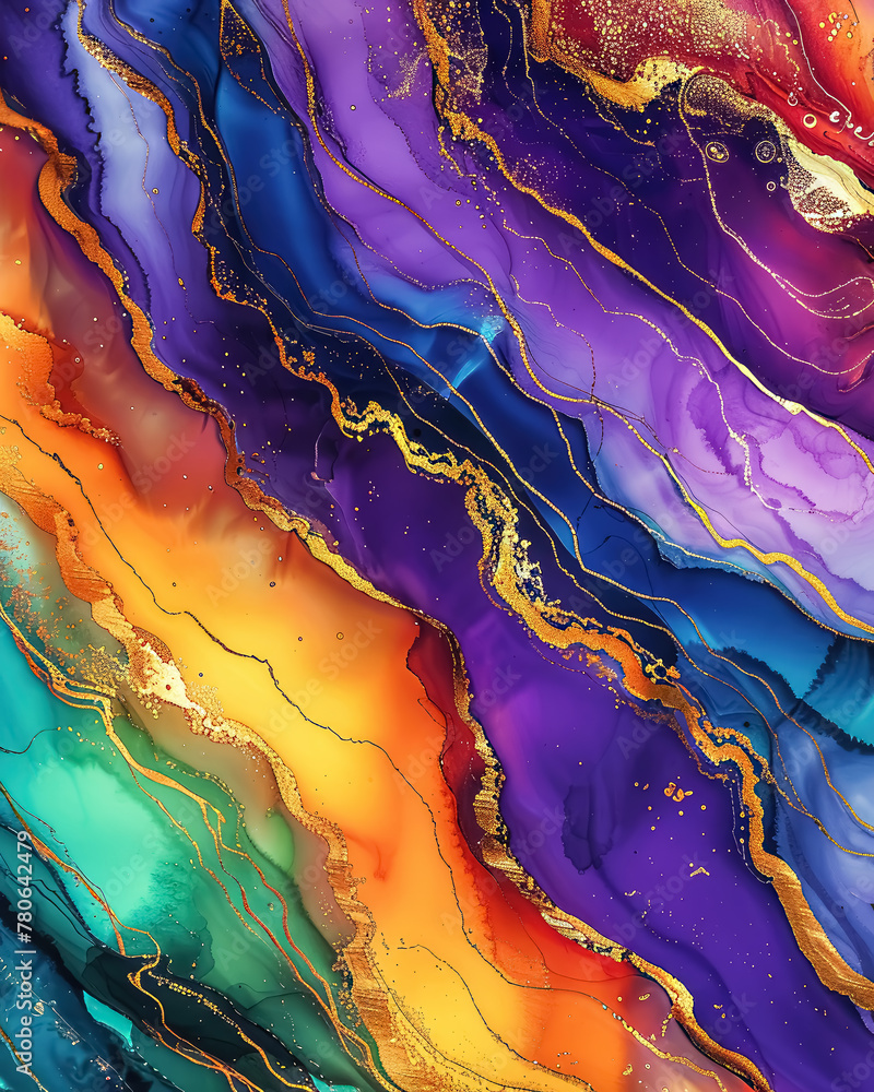 Abstract Rainbow Marble Texture Background Stock Illustration | Adobe Stock