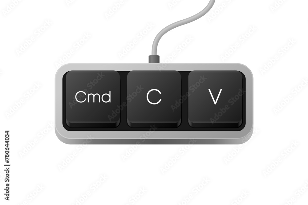 Copy Paste button combination. Computer Keyboard. Word on pc computer ...