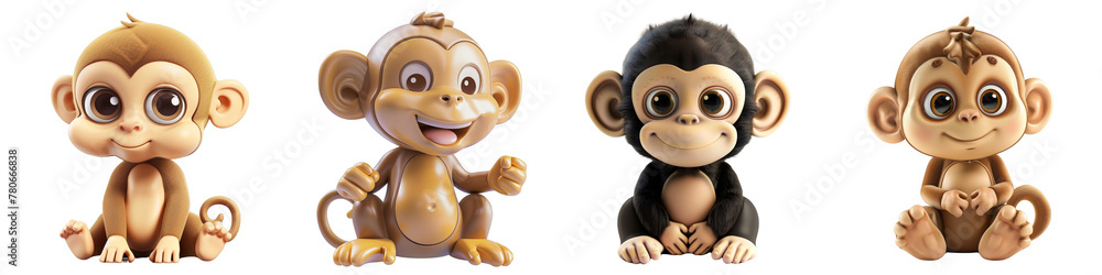 Toy Monkey clipart collection, symbol, logos, icons isolated on ...