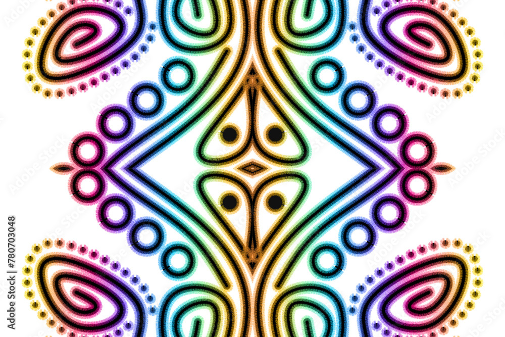 Beautiful aesthetic batik ethnic dayak line art pattern for traditional ...