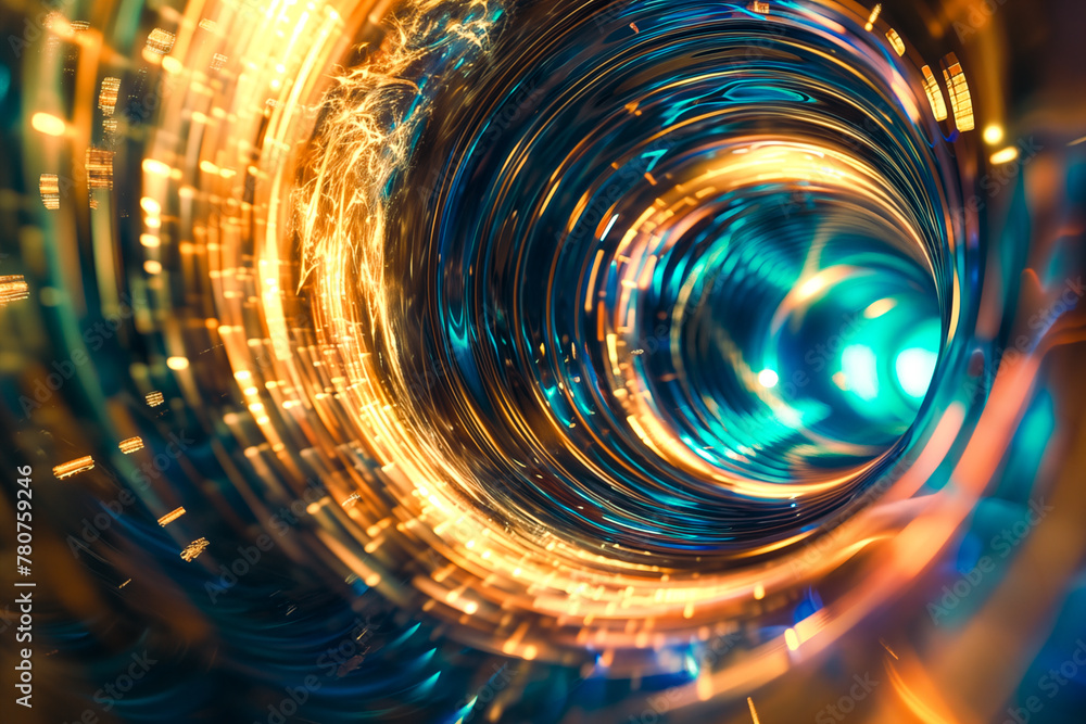 Golden Light quantum wormhole appears as a shimmering portal, its ...